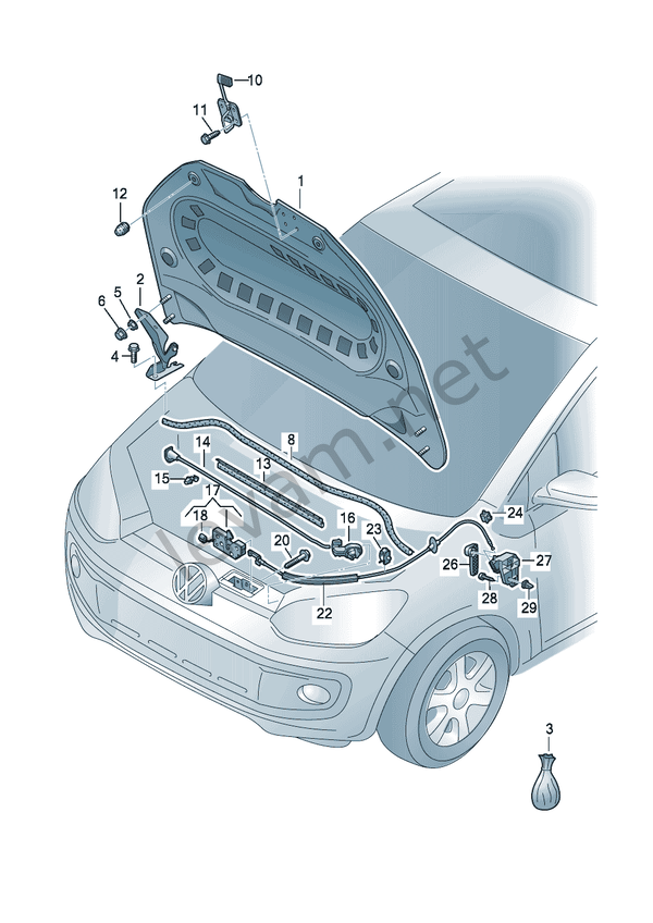 bonnet for Volkswagen up! up! (2017 - 2021)
