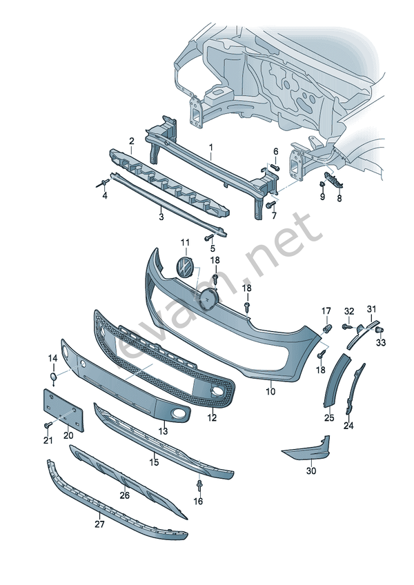 bumper for Volkswagen up! up! (2017 - 2021)