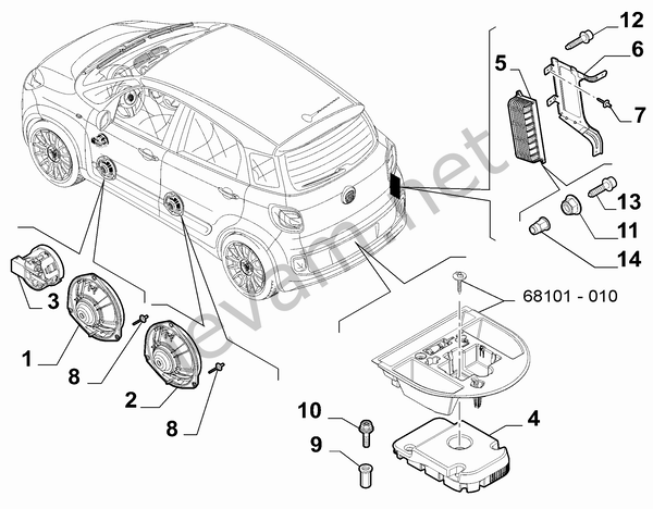 loudspeaker for Fiat 500L 500L (2012-....)